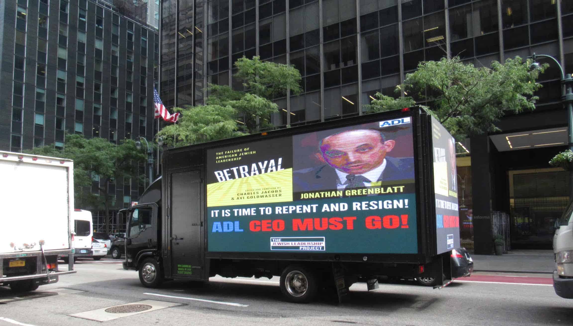 ‘Time to repent and resign,’ truck ad outside ADL office tells ...