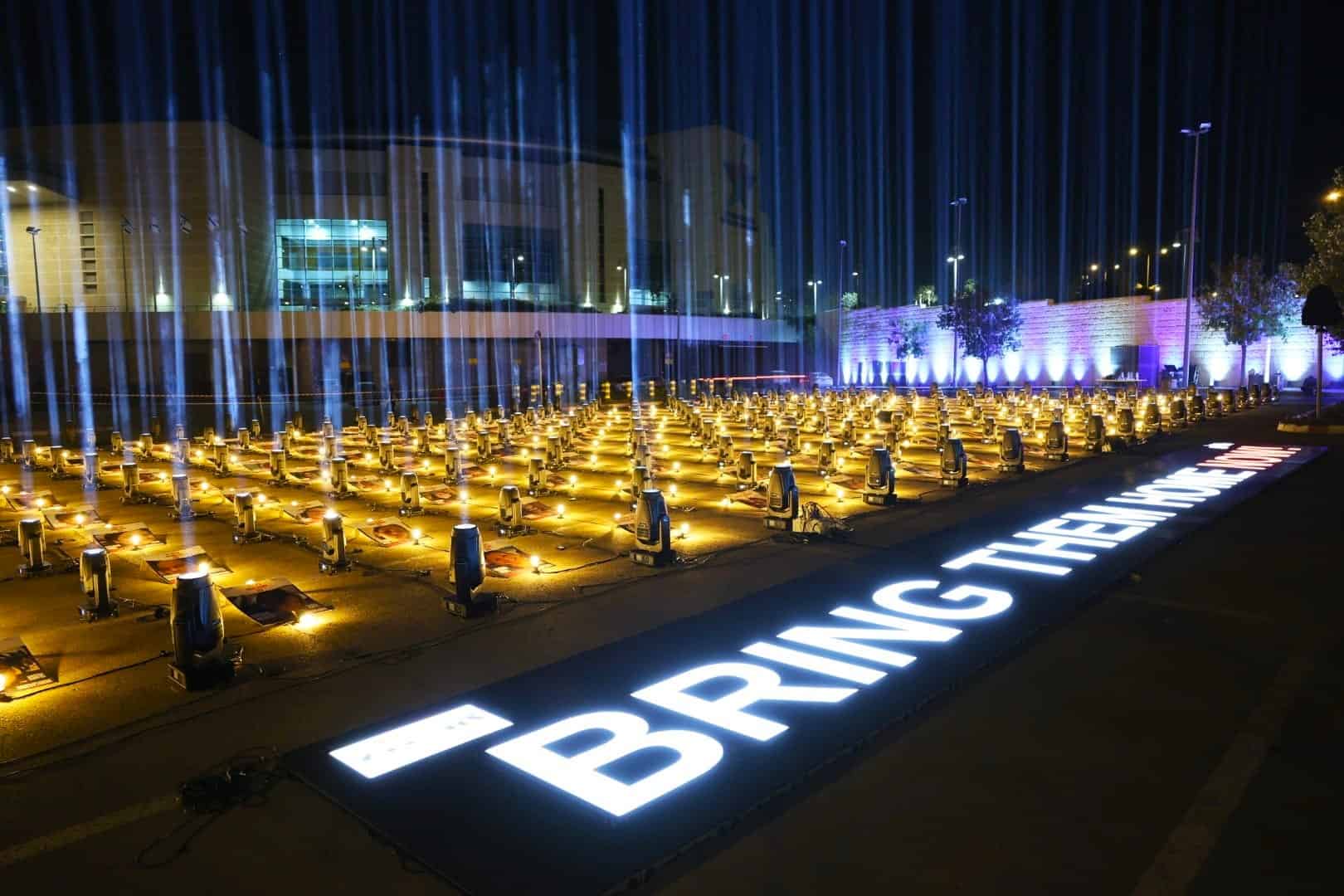 ‘Lights of Hope’ illuminate Jerusalem sky, one bulb for each hostage in ...